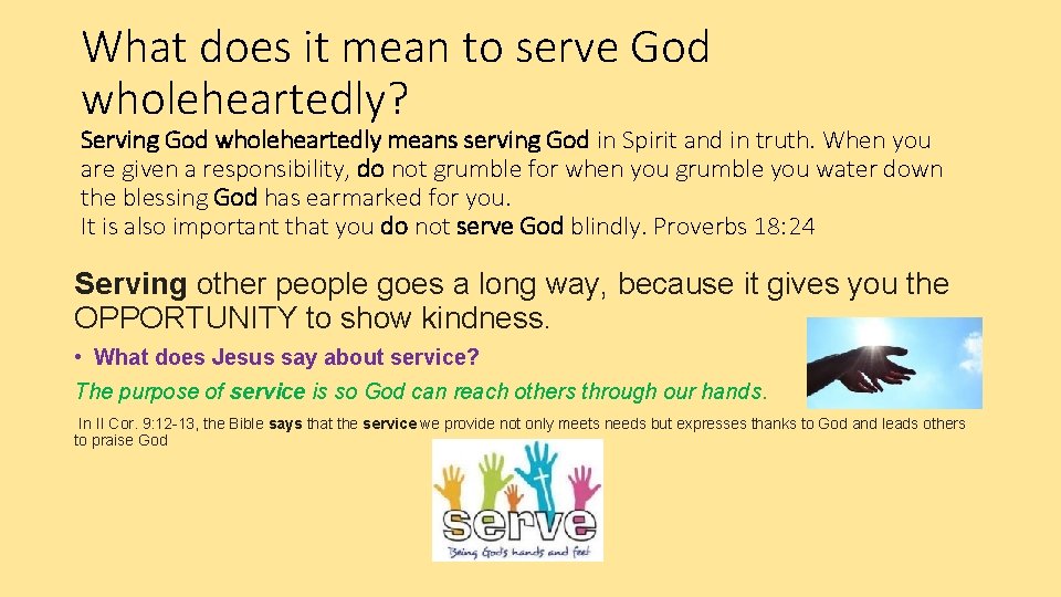 SERVICE Celebrating and giving thanks for the life