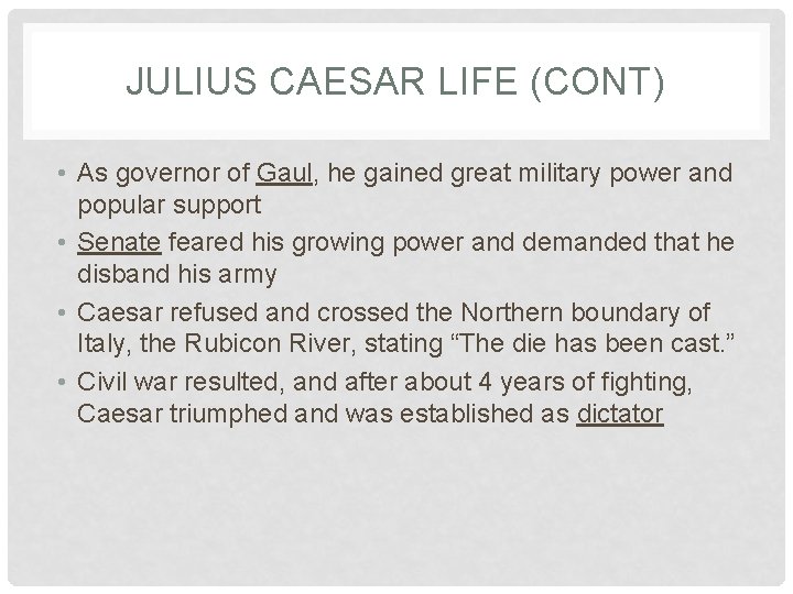 JULIUS CAESAR WILLIAM SHAKESPEARE JULIUS CAESAR LIFE Born