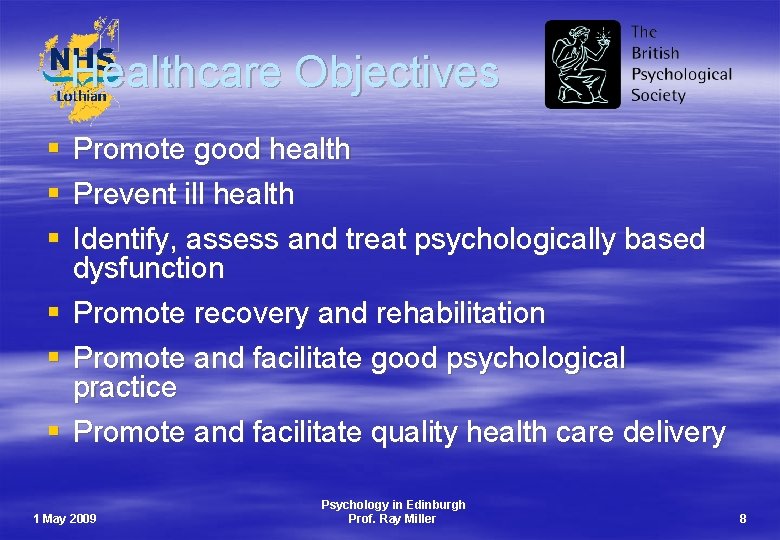 Psychology in Edinburgh meeting the needs of health