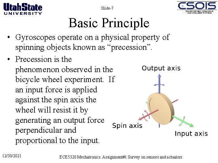 Gyroscopes Eric Ruben Mechatronics Literature Survey Dept of