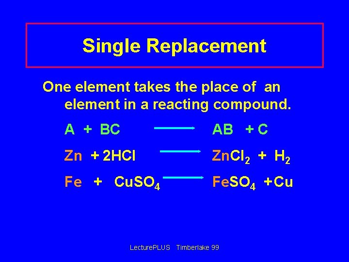 Chapter 5 Chemical Reactions and Quantities Types of