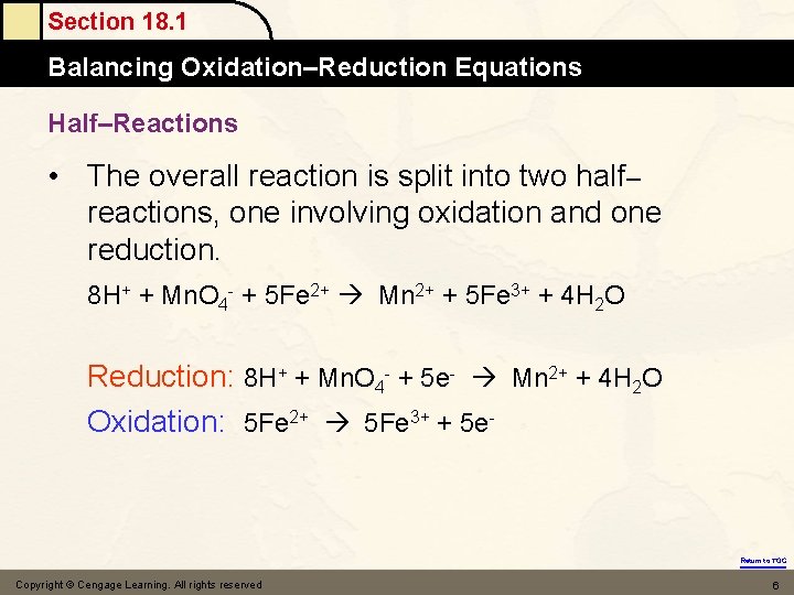 Chapter 18 Electrochemistry Chapter 18 Table of Contents