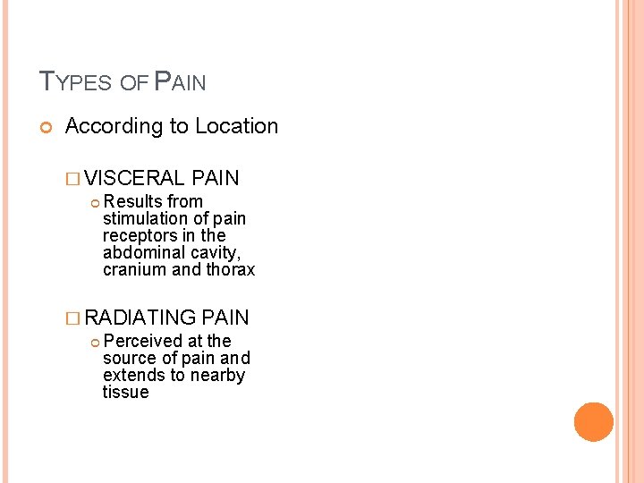 PAIN AND ITS MANAGEMENT Genalin L Taguiam Fall