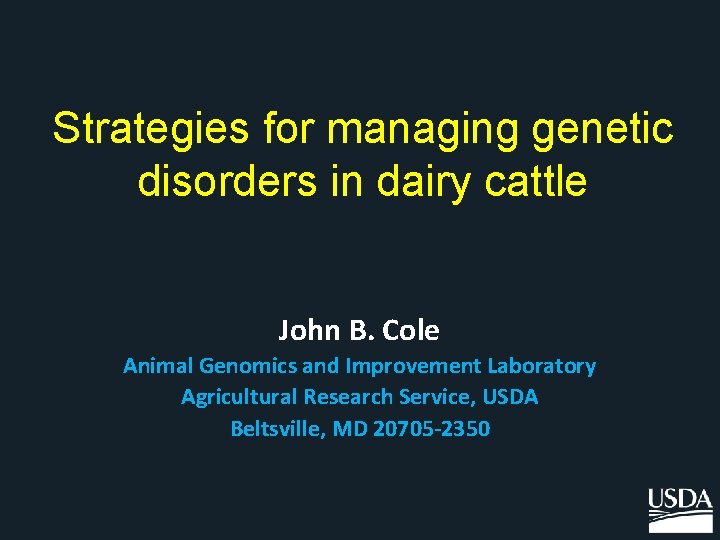 Strategies for managing genetic disorders in dairy cattle