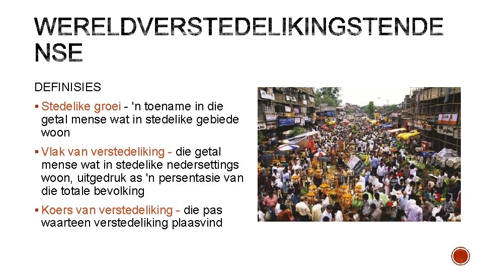 STEDELIKE NEDERSETTINGS Die oorsprong en ontwikkeling van stedelike