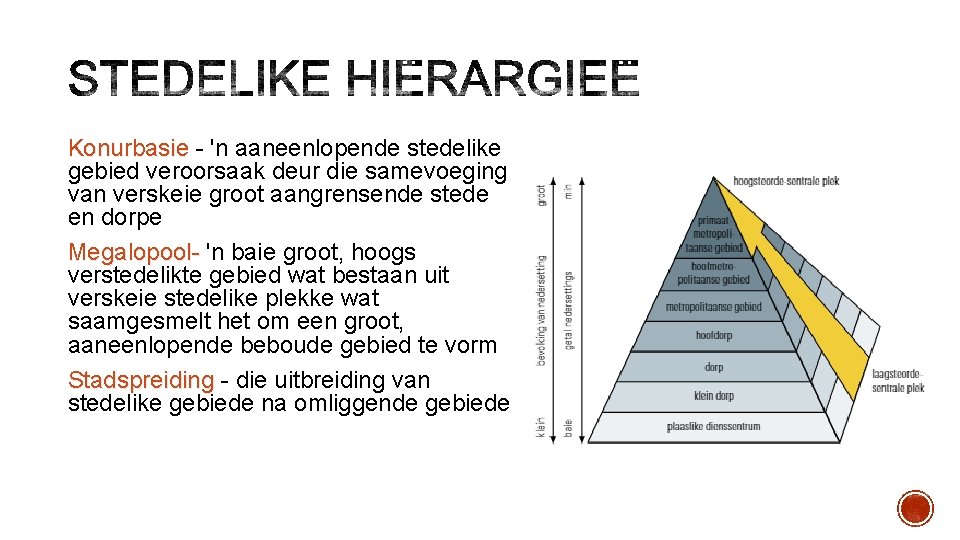 STEDELIKE NEDERSETTINGS Die oorsprong en ontwikkeling van stedelike
