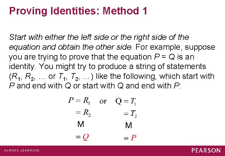 Section 7 3 Proving Trigonometric Identities Copyright 2013