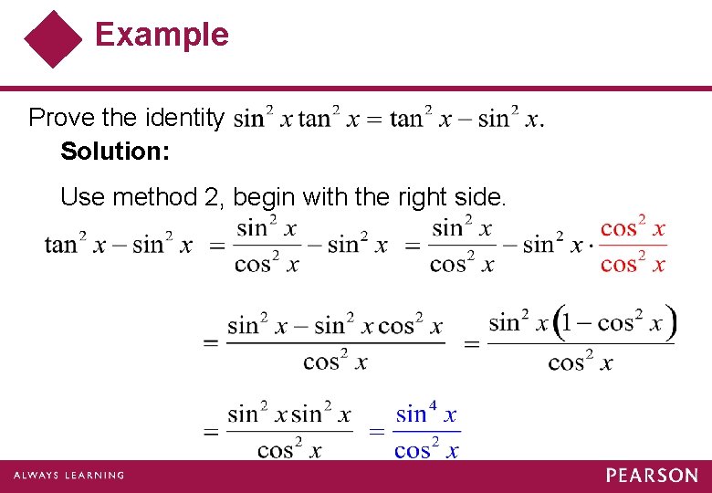 Section 7 3 Proving Trigonometric Identities Copyright 2013