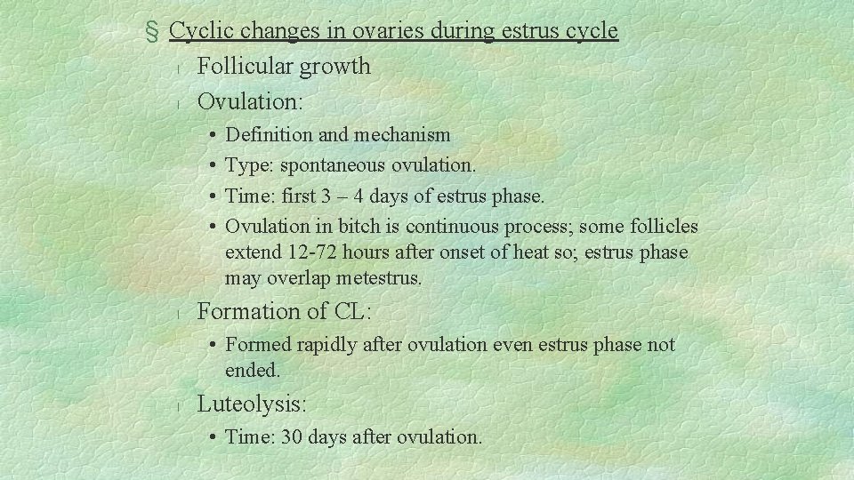 PHYSIOLOGY OF REPRODUCTION DR Hassan Ahmed B V