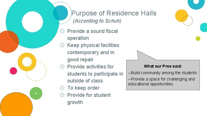 Residence Life Meghan Bullard Uma Joshi and Chris