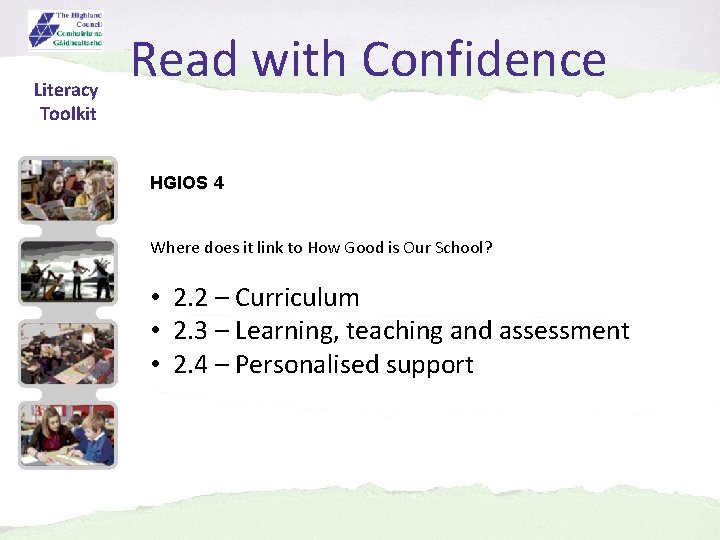 Literacy Toolkit Read with Confidence HGIOS 4 Where