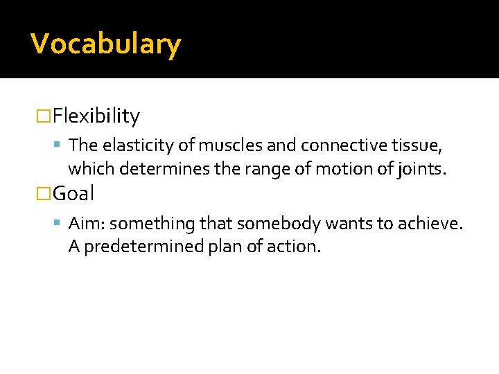 7 th Grade Chapter 4 Physical Fitness Vocabulary