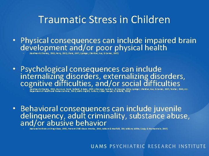TFCBT for Children and Adolescents Adolescents Assessing Trauma