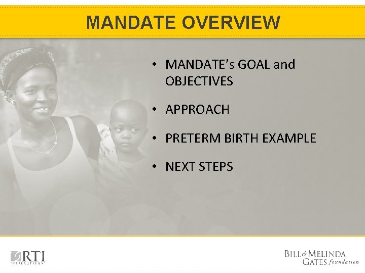 MANDATE Maternal and Neonatal Directed Assessment of Technology