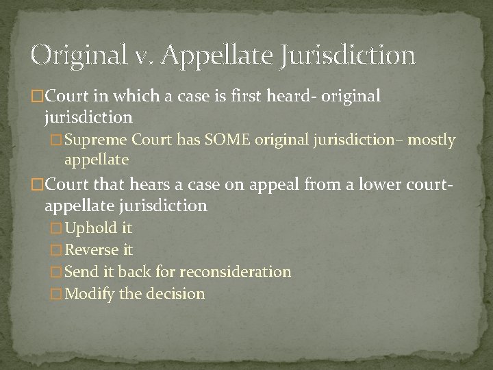 Judicial Branch Background Unit 5 Creation of National