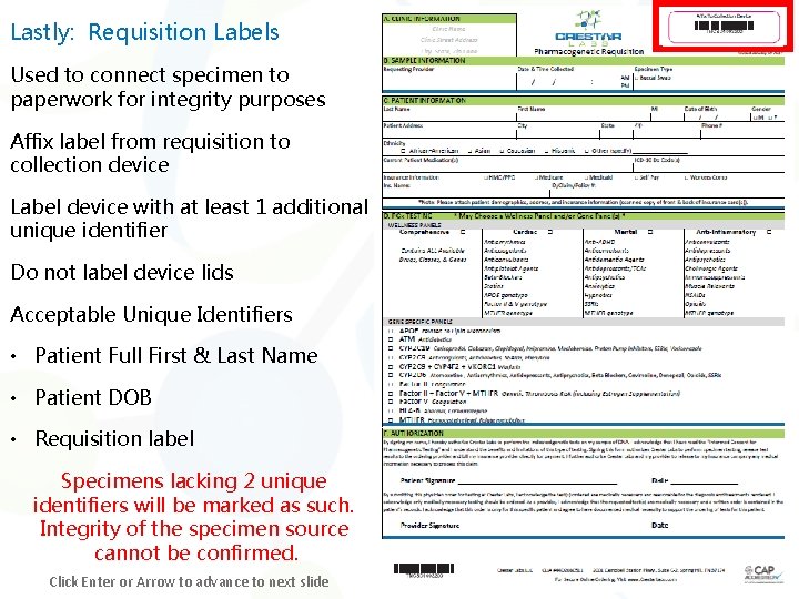 Pharmacogenomics Requisition Guide We stand by our results
