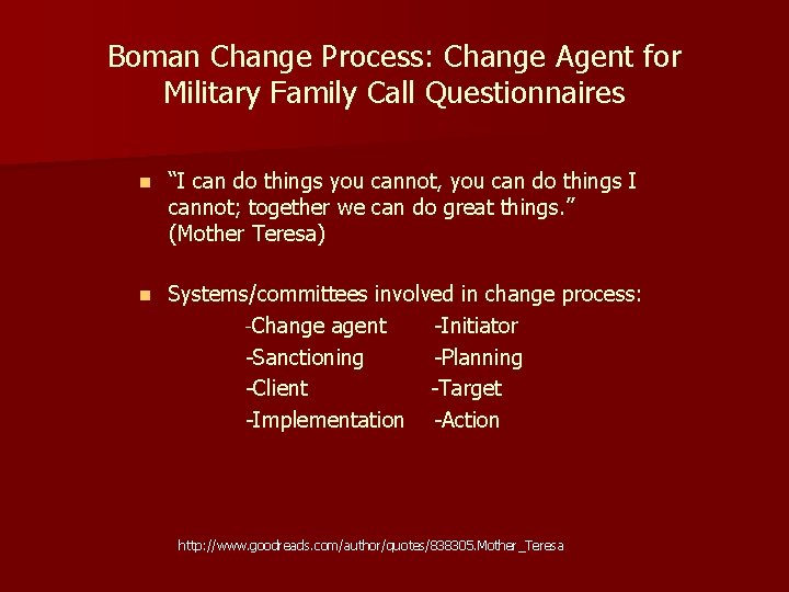 Kathy Boman Military Family Satisfaction Questionnaires Social Work