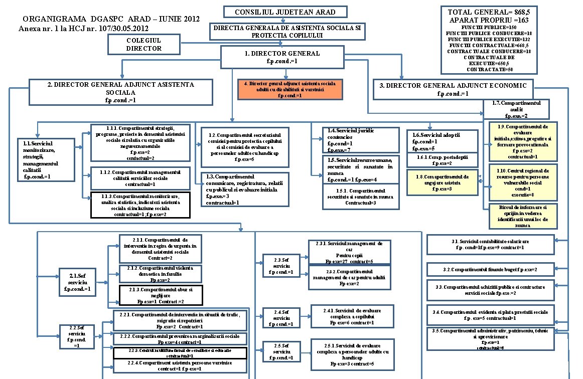 ORGANIGRAMA DGASPC ARAD IUNIE 2012 Anexa nr 1