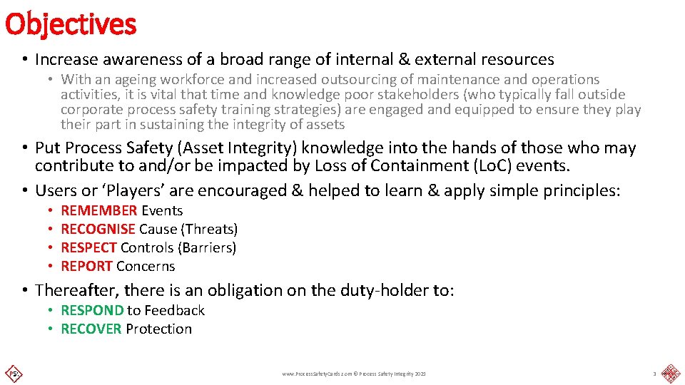 Process Safety Cards David HATCH Process Safety Integrity