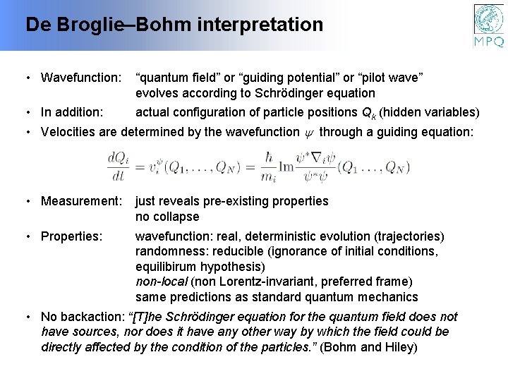 The Measurement Problem Johannes Kofler Quantum Foundations Seminar