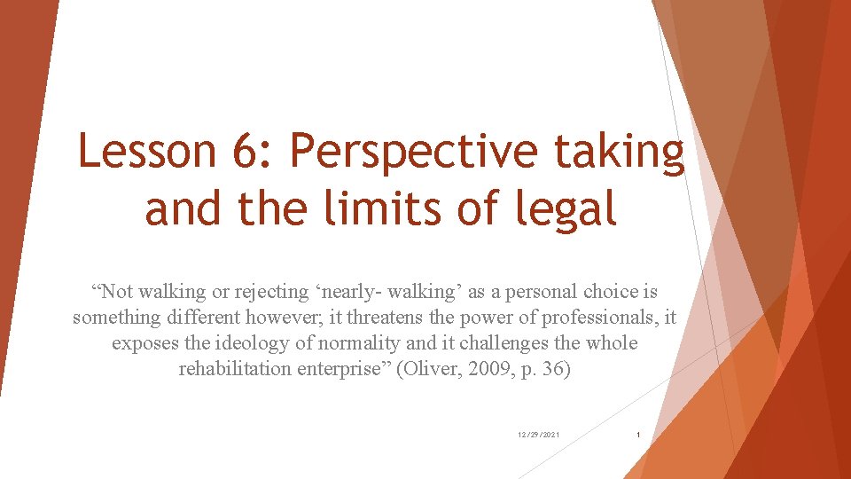 Lesson 6 Perspective taking and the limits of