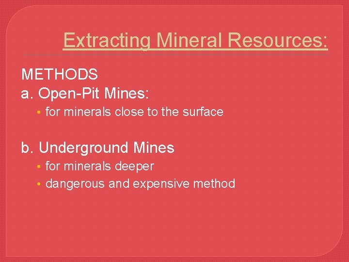Mineral Resources Global Connections pg 228 230 Mineral