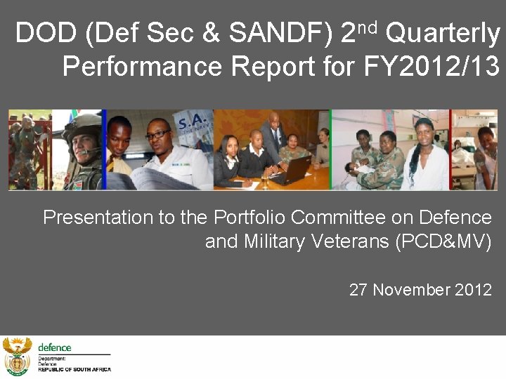 DOD Def Sec SANDF 2 nd Quarterly Performance