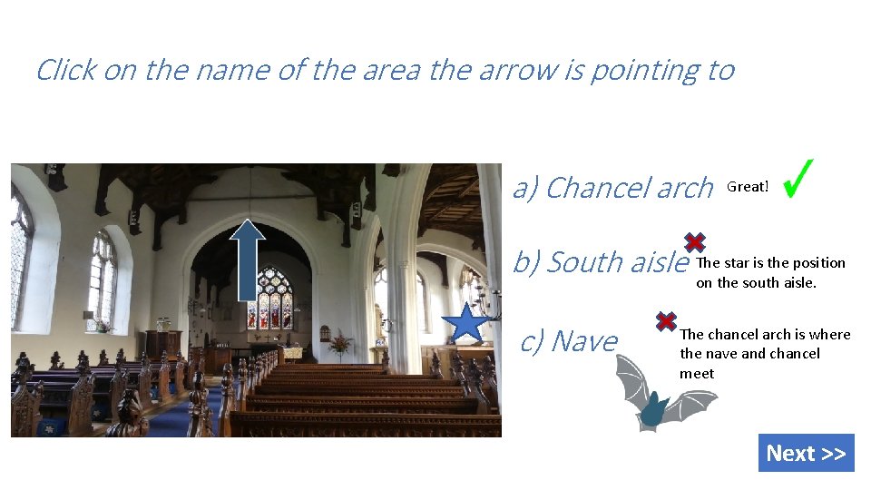 Anatomy of a church Click to begin Next