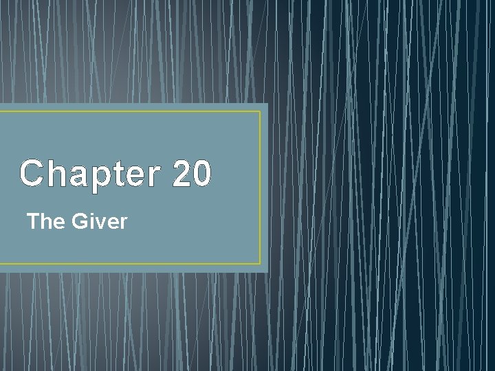 Chapter 20 The Giver Crying because of what