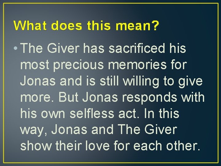 Chapter 20 The Giver Crying because of what