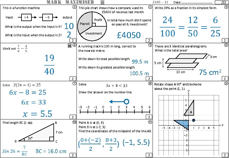 MARK MAXIMISER This pie chart shows how a