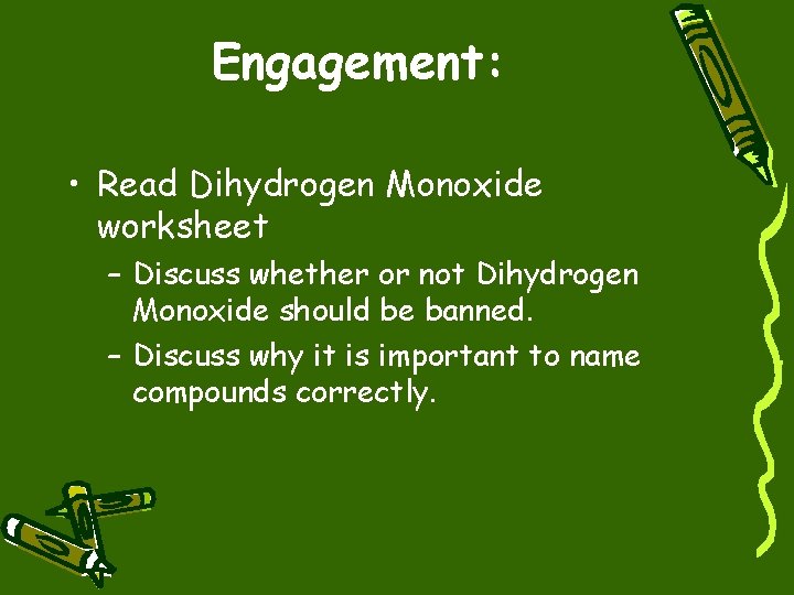 Drill Polyatomic Ions On the table next to