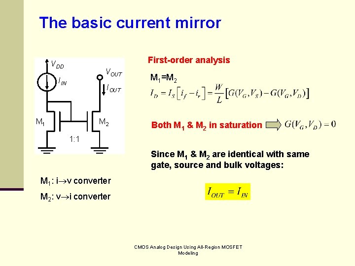 CMOS Analog Design Using AllRegion MOSFET Modeling Chapter