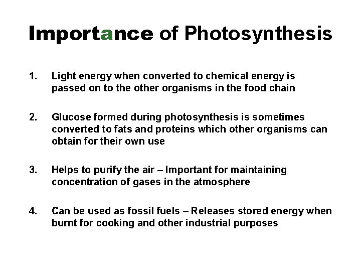 Photosynthesis How do you define photosynthesis A process