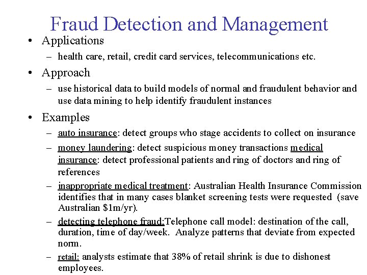 CIS 671 Knowledge Discovery and Data Mining Introduction
