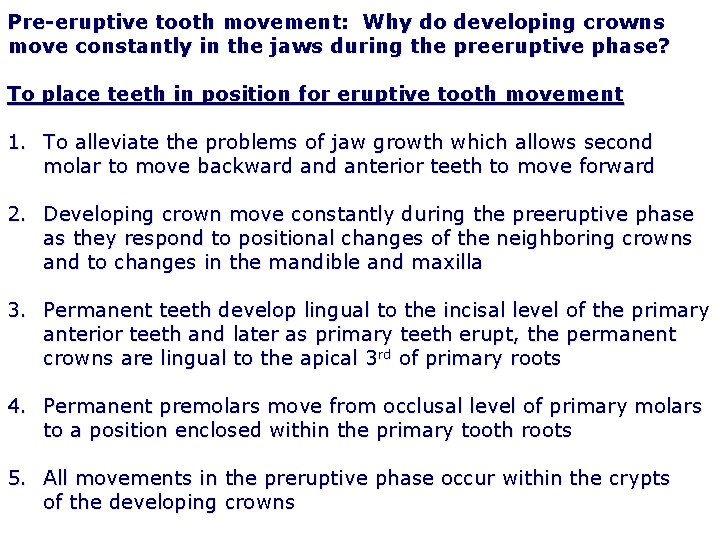 Eruption and Shedding of Teeth Mixed Dentition Presence