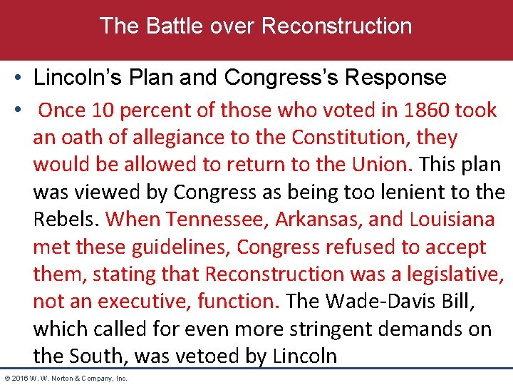 Chapter 16 The Era of Reconstruction 1865 1877