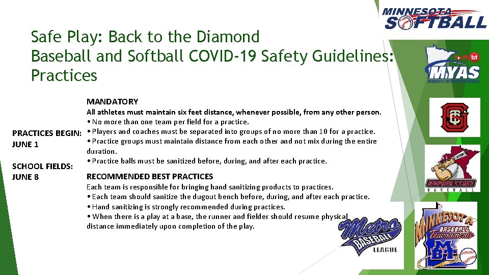 CGAA Softball 2020 Traveling Coaches Meeting COVID19 Guidelines