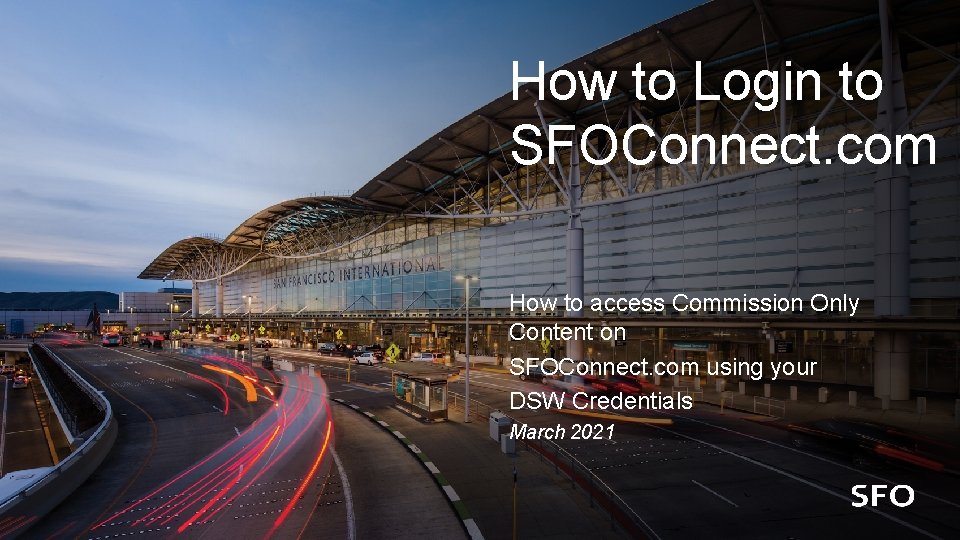 How to Login to SFOConnect com How to
