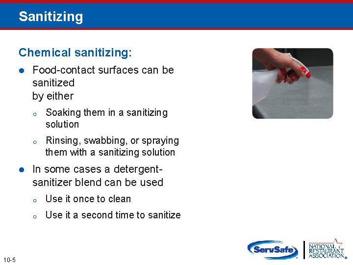 Cleaning and Sanitizing Objectives 10 2 l Different