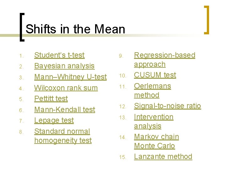 Methods of Regime Shift Detection Sergei Rodionov University