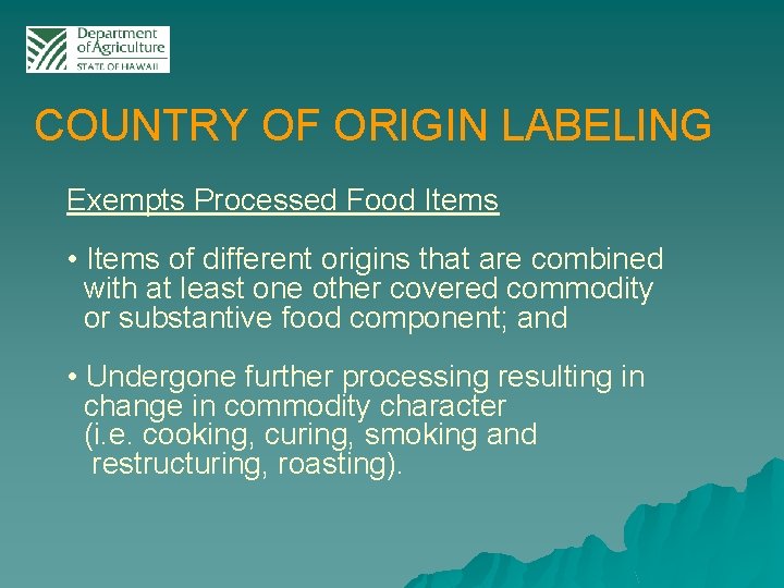 COUNTRY OF ORIGIN LABELING COOL CTAHR Agricultural Education