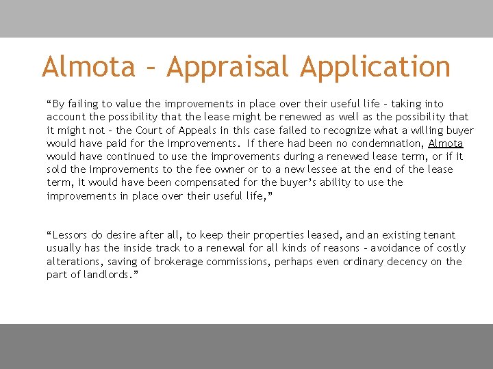 Reasonably Probable Highest Best Use Cost to Cure