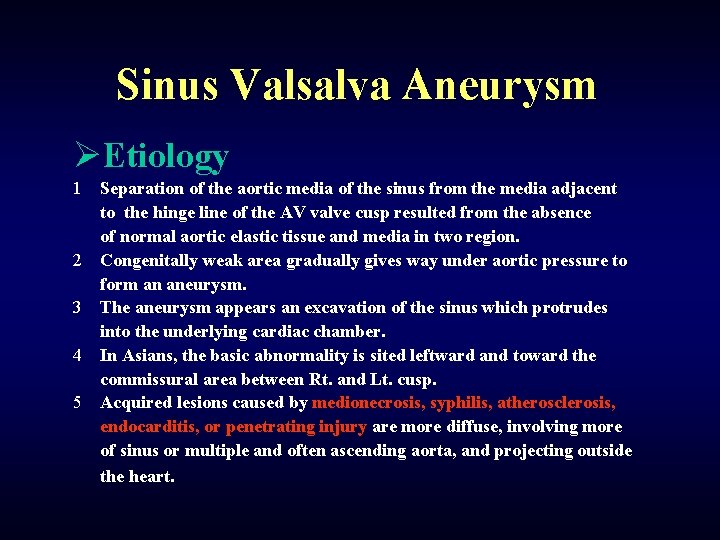 Sinus Valsalva Aneurysm Seoul National University Hospital Department