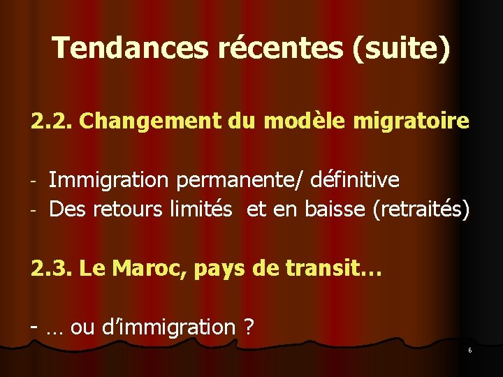 MIGRATION ET DEVELOPPEMENT ASPECTS STRATEGIQUES POUR LE MAROC