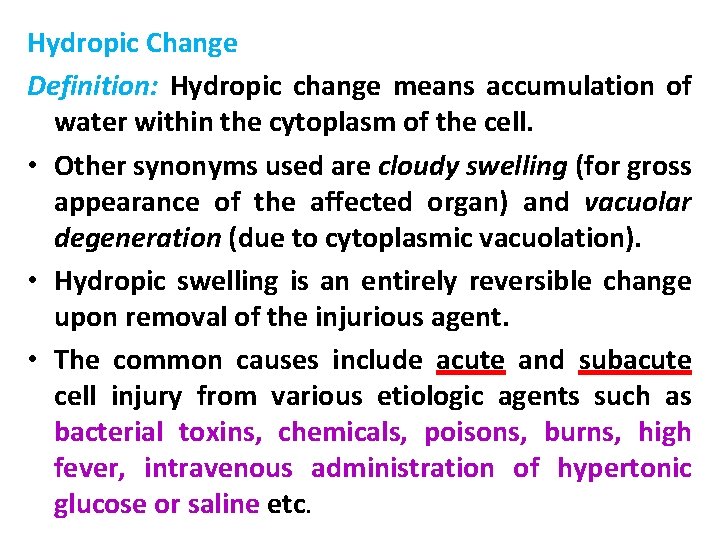 Lecture 3 Reversible Cell Injury By Prof Dr