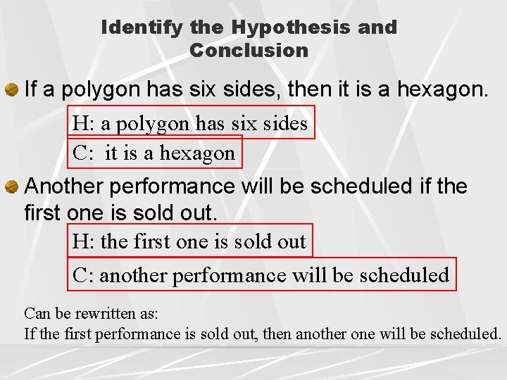 Geometry Lesson 2 3 Conditional Statements Objective Analyze