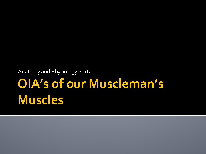 Anatomy and Physiology 2016 OIAs of our Musclemans