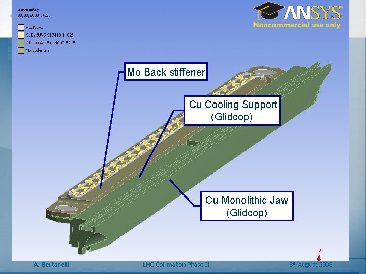 Preliminary Thermomechanical analysis of TCSM Jaw Assembly v