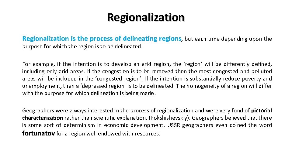 Lecture2 Delineation of Regions Regionalization Classifications and types